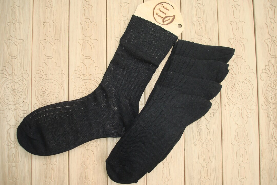 Set of 5 Pairs Men's Socks.100% Cotton Socks.socks Are Black,thin ...