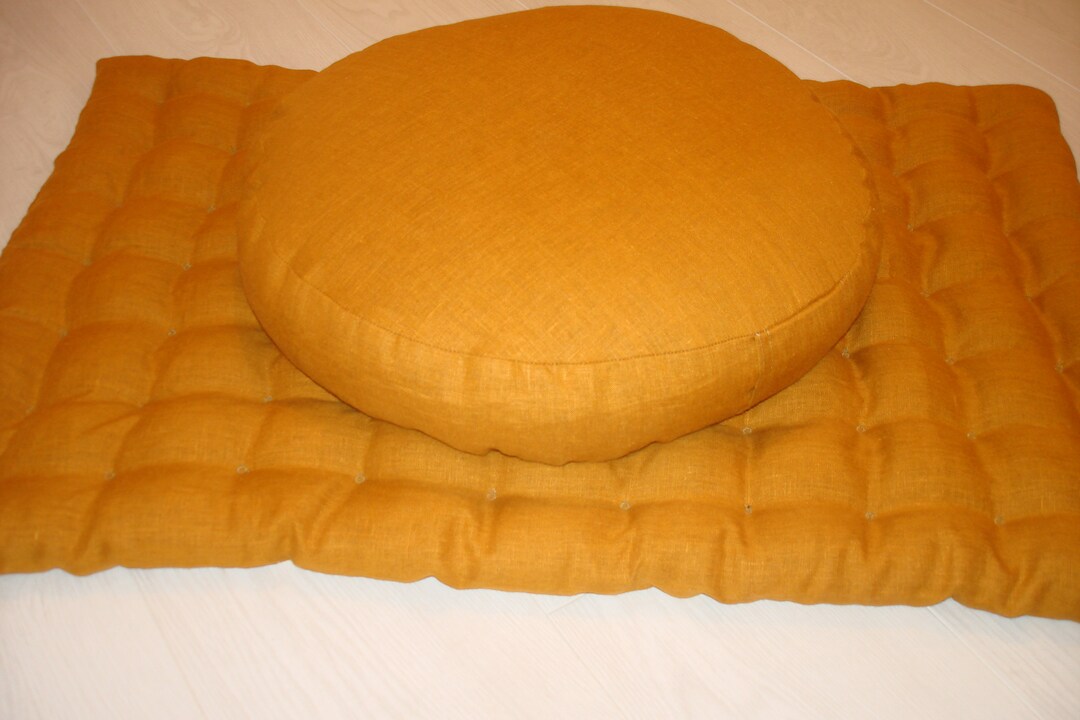 Zafu & Zabuton Meditation Set Buckwheat Husks.linen Floor - Etsy