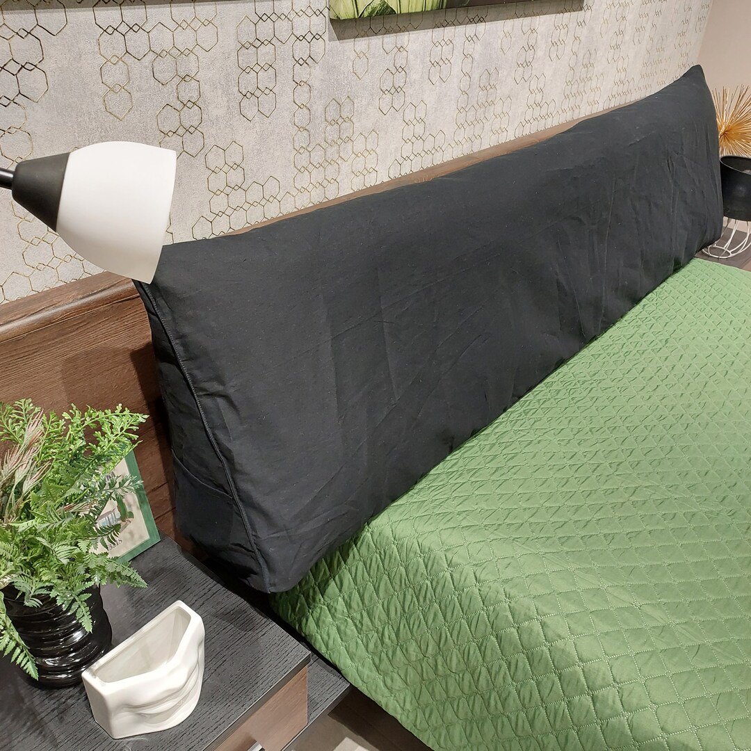 Linen Bedside Pillow With Removable Waterproof Cover.hemp Lumbar Pillow ...