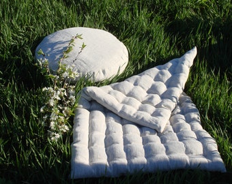 Kapok Filled Zabuton Mat Buckwheat Crescent Zafu & Kapok Zabuton ...