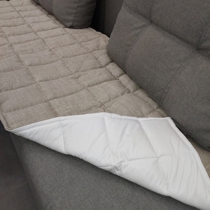 Waterproof Linen Sofa Cover.waterproof Quilted Linen Sofa Throw.organic ...