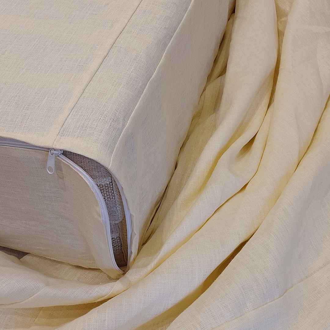 Linen Sofa Cover Futon Cover Custom Size Zippered Cover Seat Cushion ...