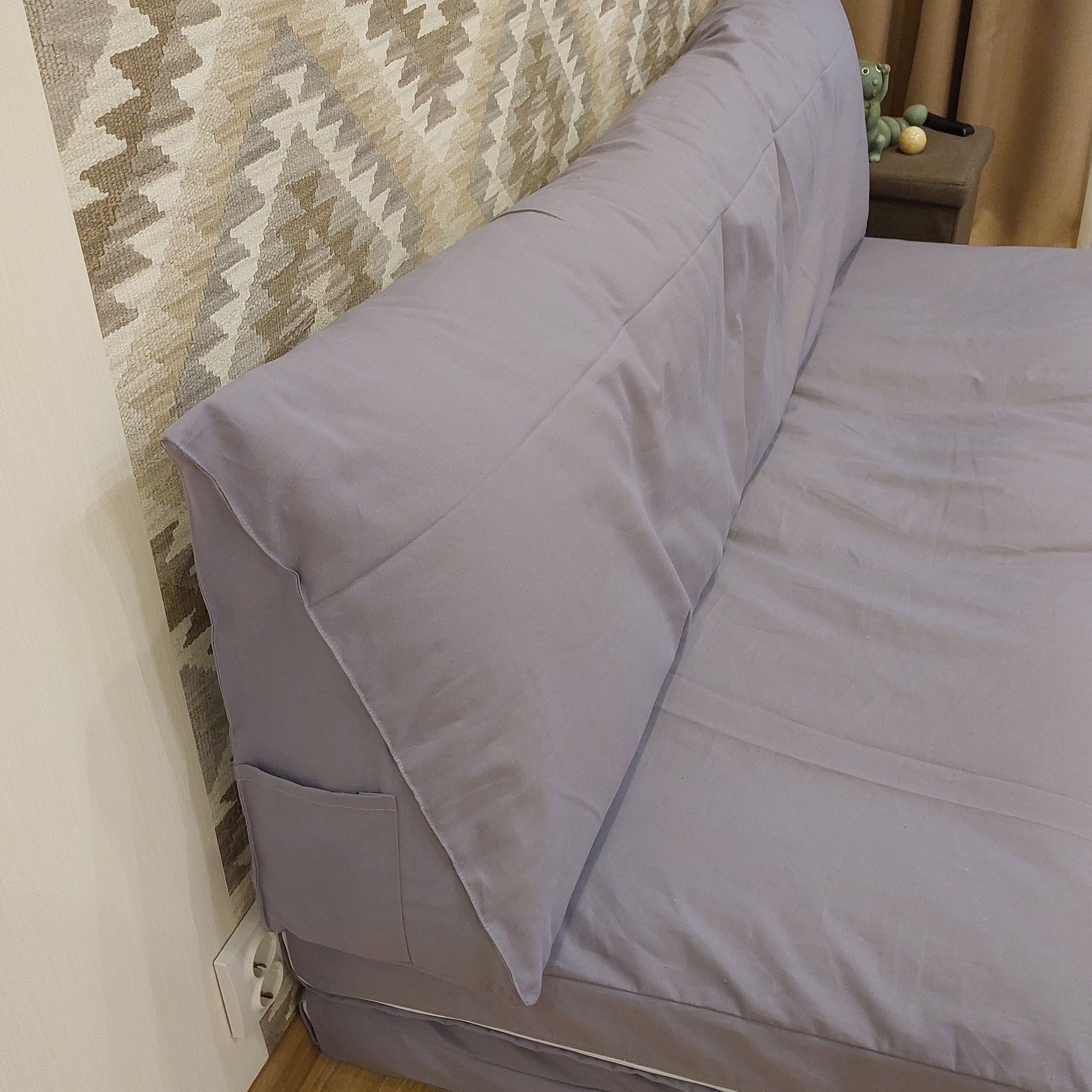 Linen Bedside Pillow With Removable Cover.hemp Lumbar Pillow.support ...
