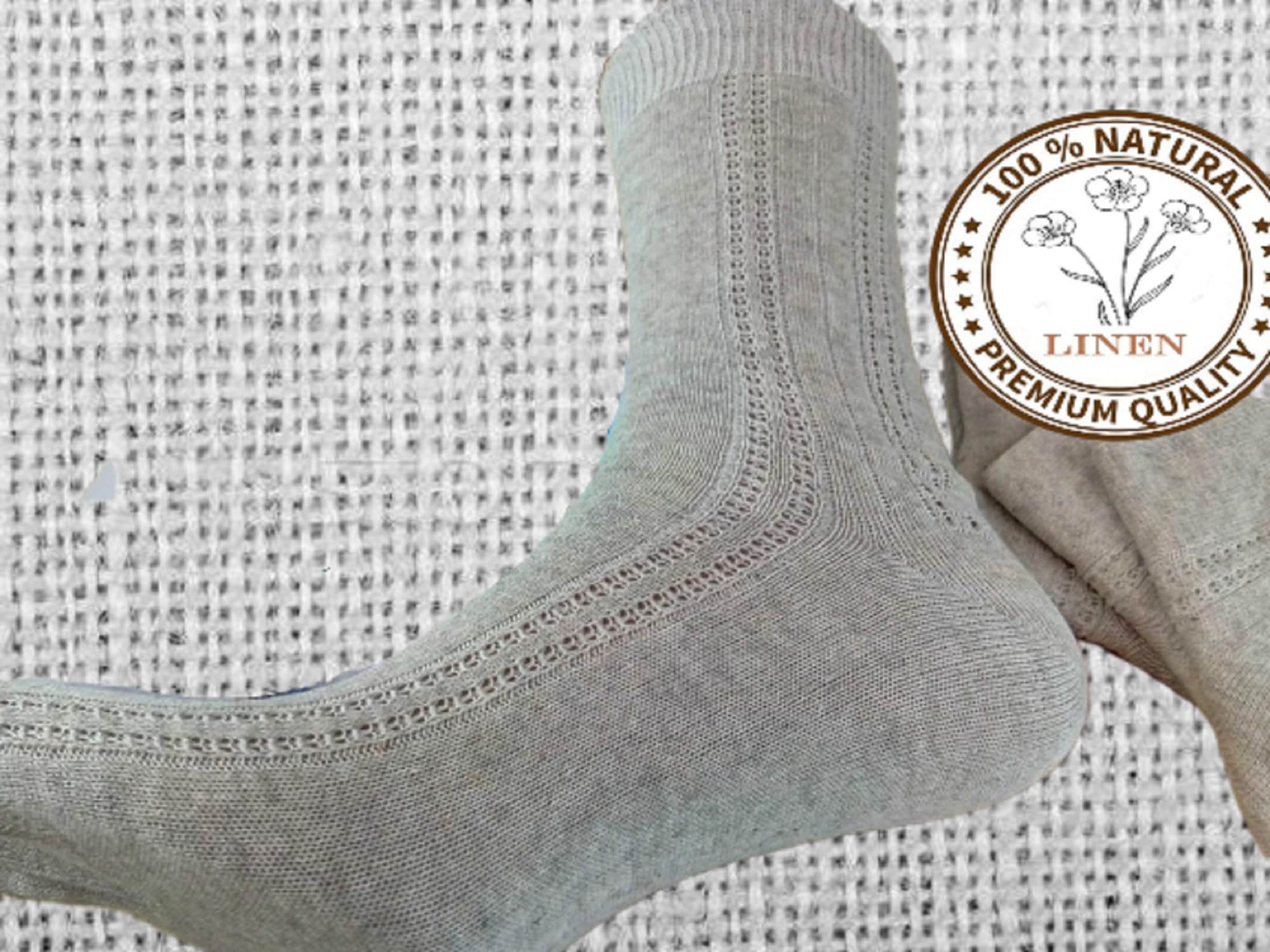 Natural linen socks set of 5 pieces Linen socks 100% Socks for | Etsy