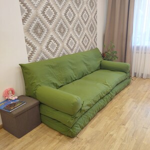 Hemp Sofa Futon.floor Sofa With Removable Linen Covers.large Floor ...