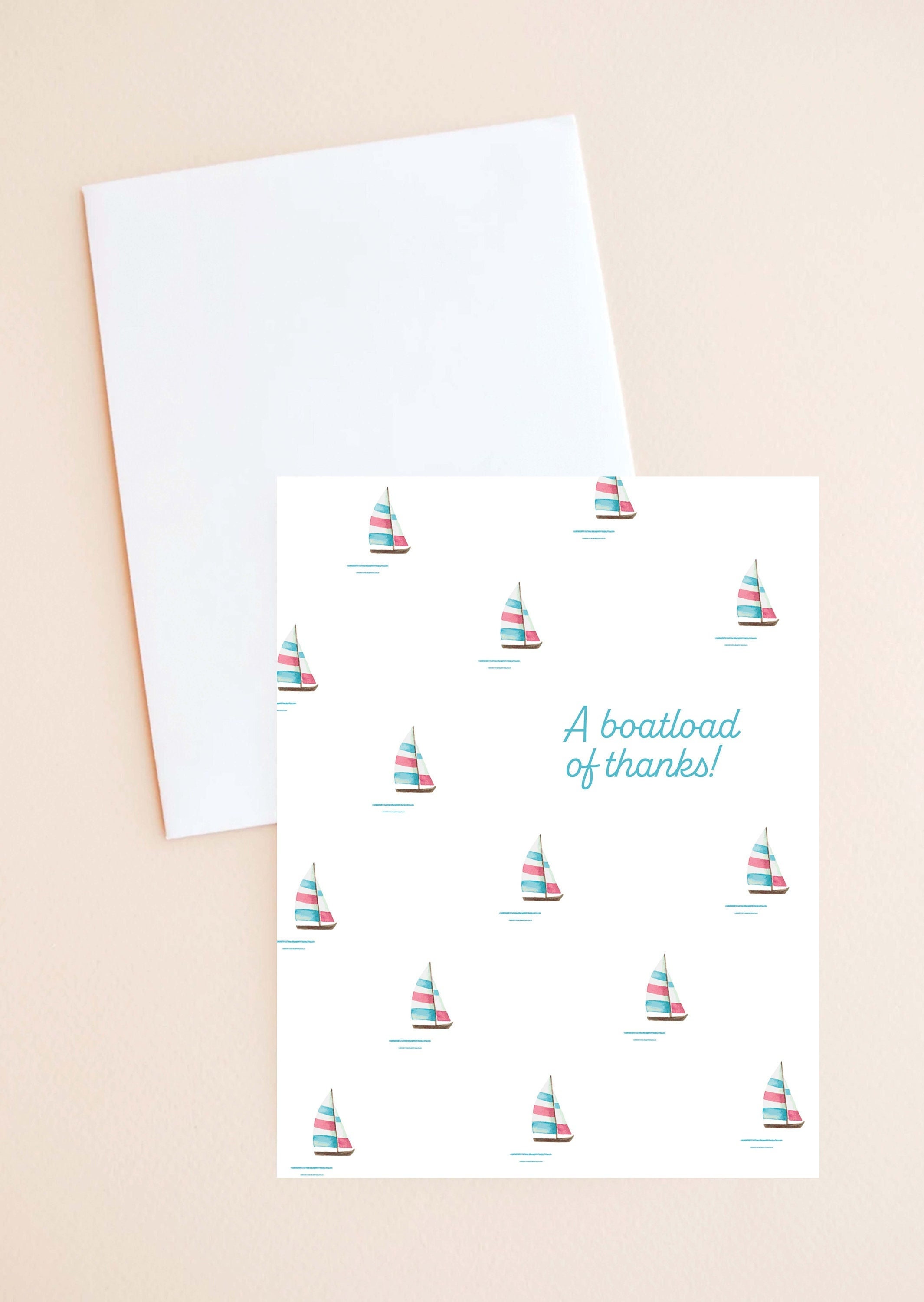 A Boatload of Thanks - Thank You Card - Etsy