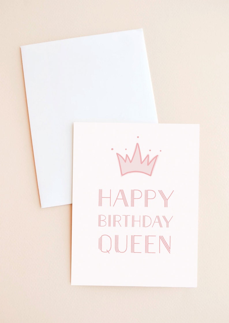 Happy Birthday Queen - Birthday Card - Etsy