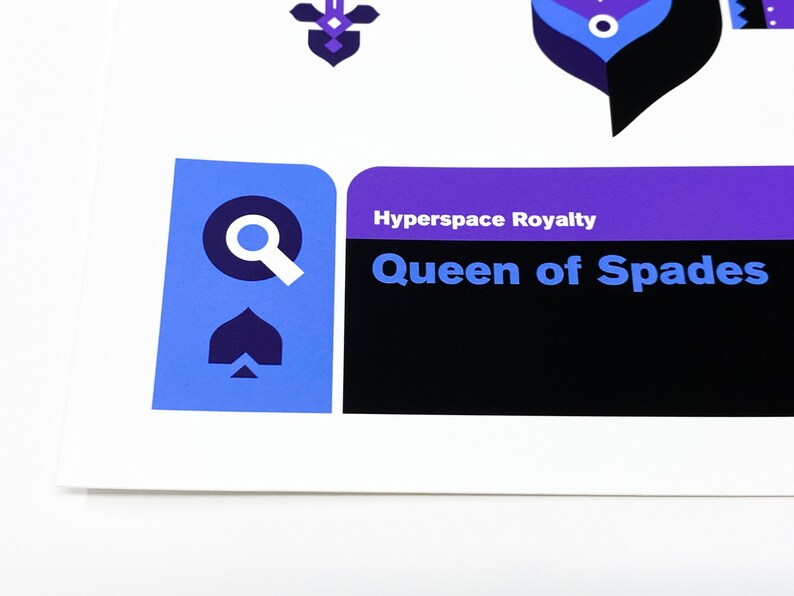 Queen of Spades Art Print, Playing Card Original Design Unframed ...