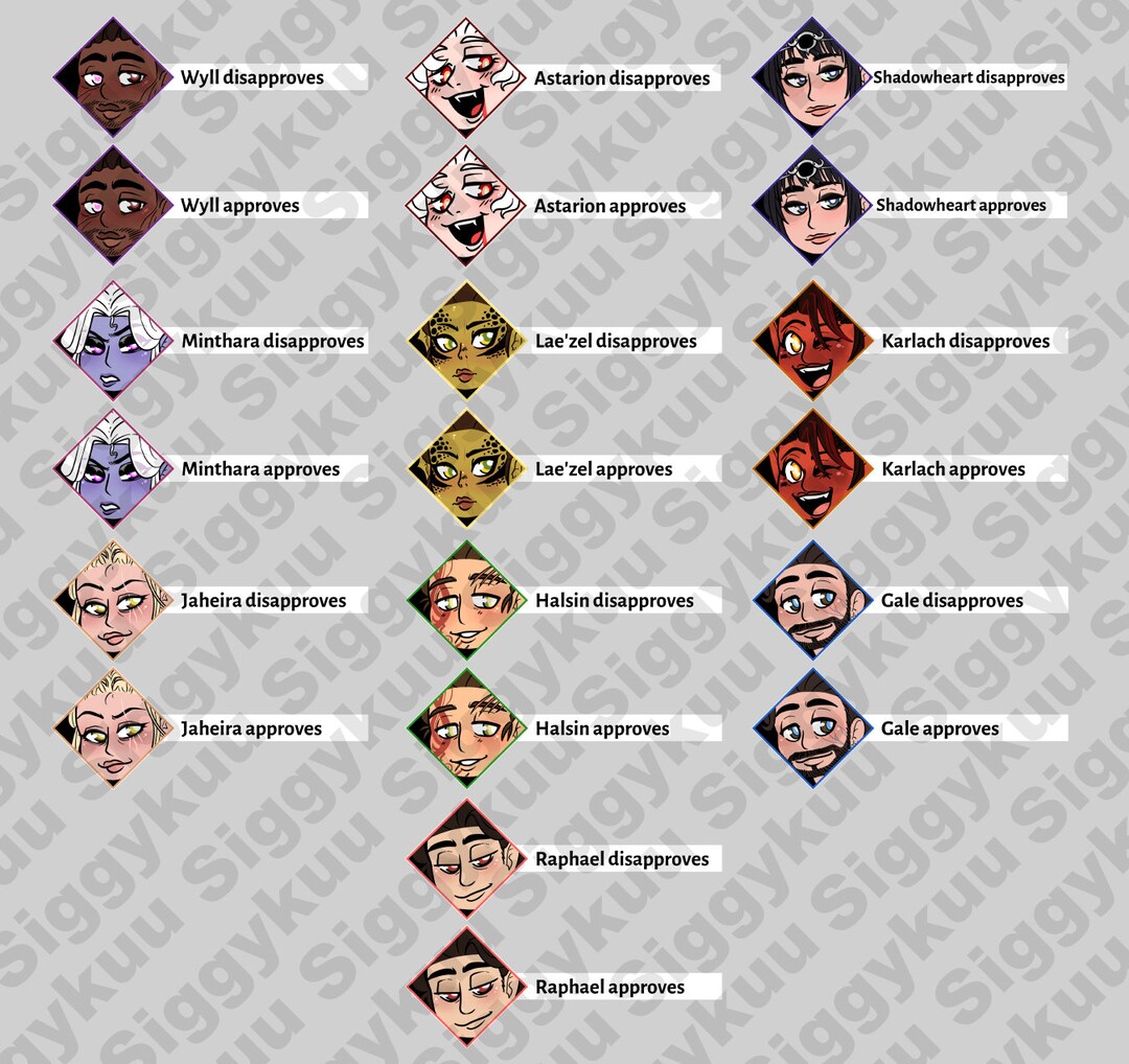 Baldurs Gate 3 [approve & Disapprove] Stickers - Etsy