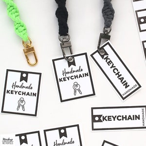 Keychain PRINTABLE Tags, Digital Download PDF, Handmade Key Holder ...