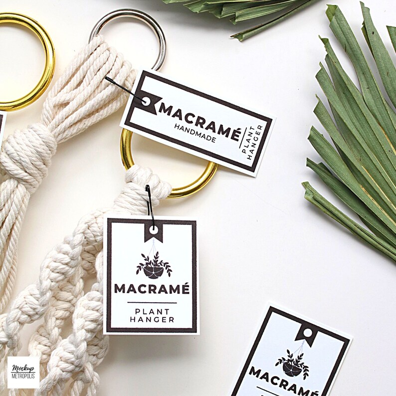 Macrame Plant Hanger Tags: Printable Product Labels (PDF) - Etsy