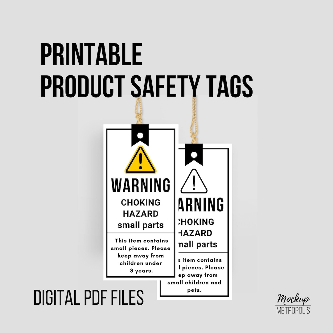 Choking Hazard Warning Tags: Printable Safety Labels (PDF Digital ...
