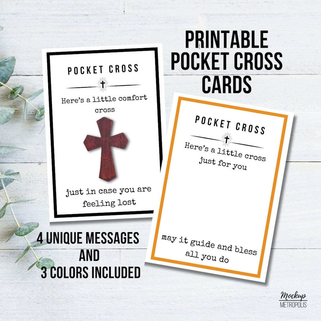 Printable Comfort Cross Cards ∙|∙ DIY Pocket Cross Packaging (PDF) - Etsy