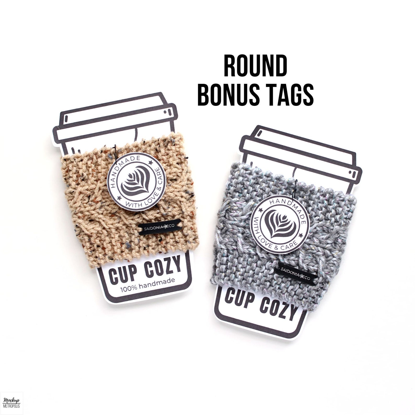 Cup Cozy Display Cards: Crochet Knit Sleeve Template (PDF) - Etsy