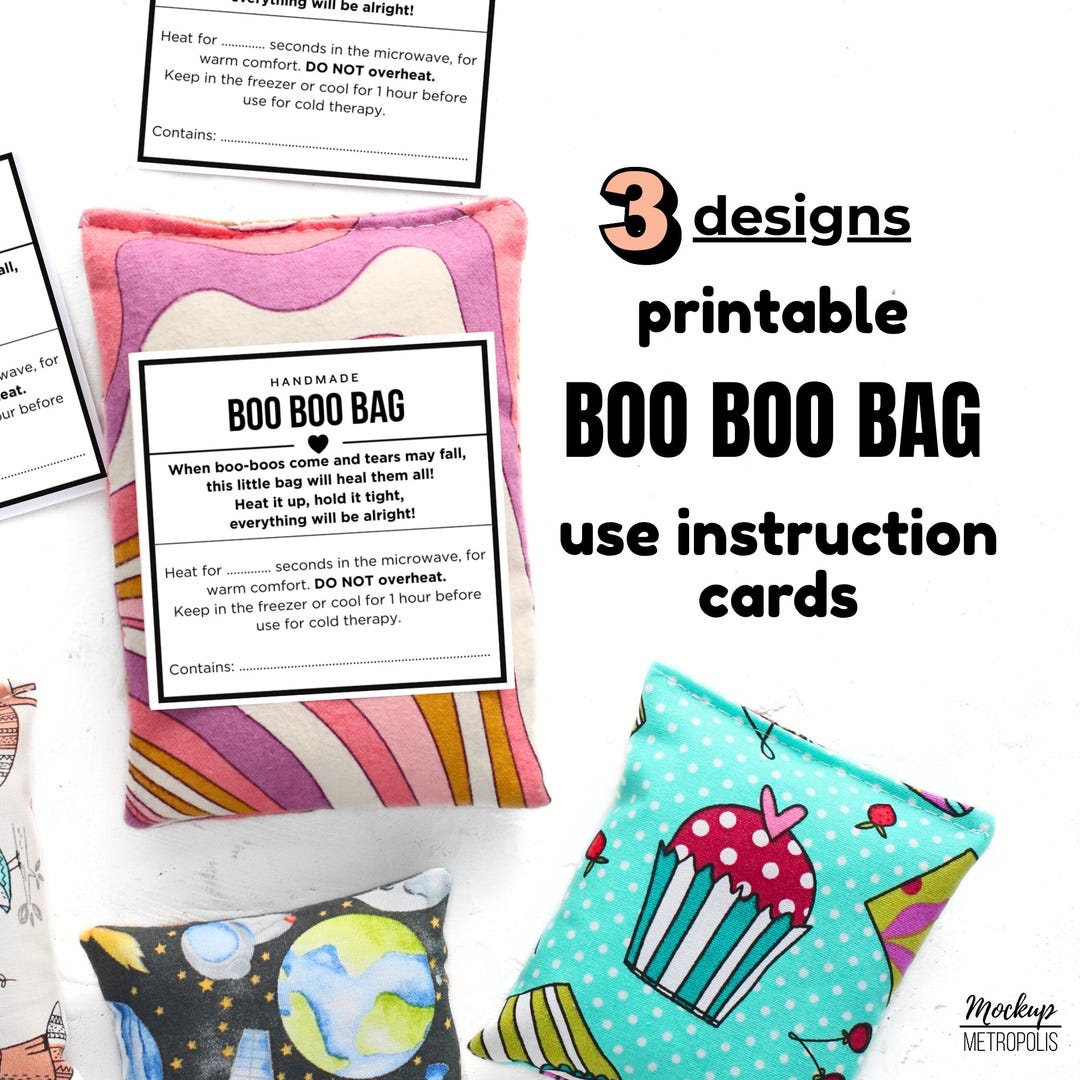 Boo Boo Bag Instructions: Printable Use Cards for Rice/flax Packs (PDF ...