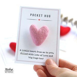 Printable Pocket Hug Cards, Pocket Heart Digital DIY Packaging, Miss ...
