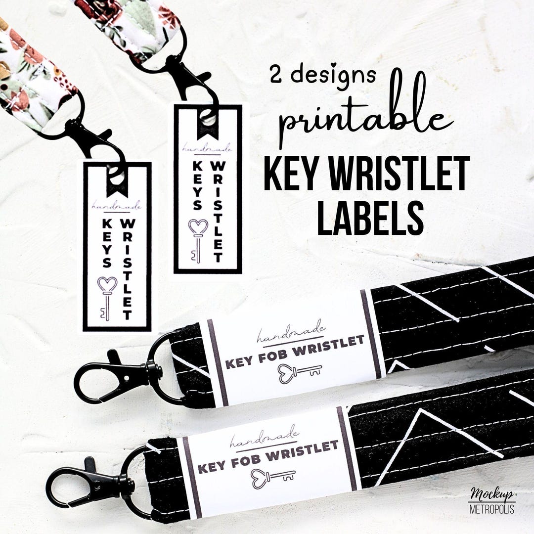 Printable Key Fob Wristlet Labels: Handmade Market Display (PDF) - Etsy
