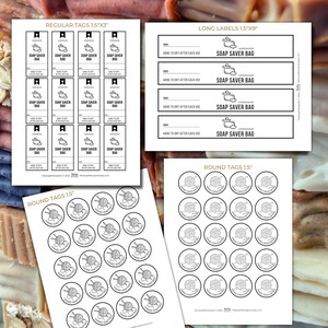 Printable Soap Saver Labels + BONUS Knit Crochet Round Tags, PDF Soap ...