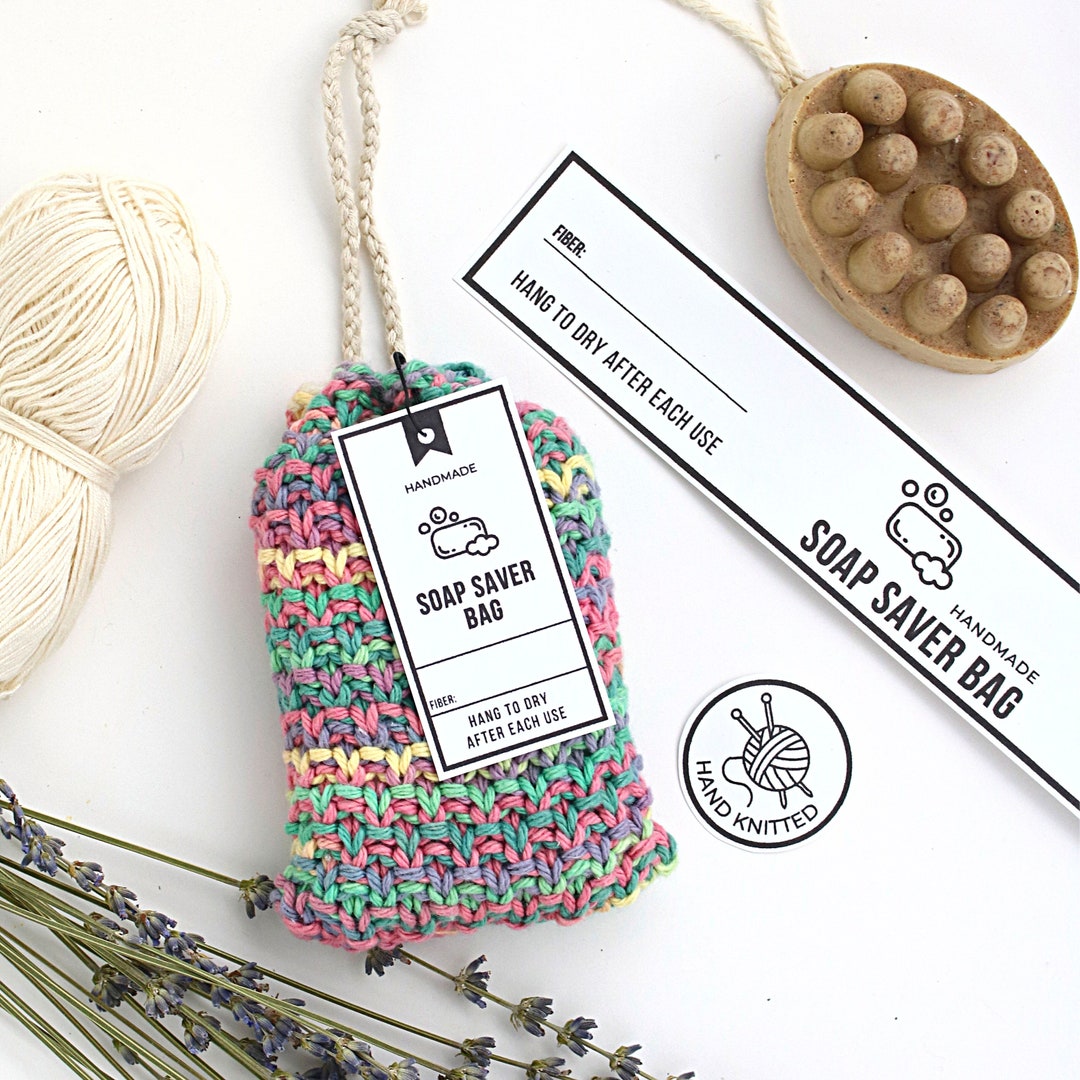 Printable Soap Saver Labels + BONUS Knit Crochet Round Tags, PDF Soap ...