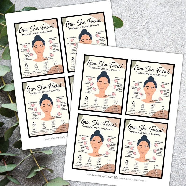 PDF Boho Gua Sha Instruction Use Diagram Cards Printable - Etsy