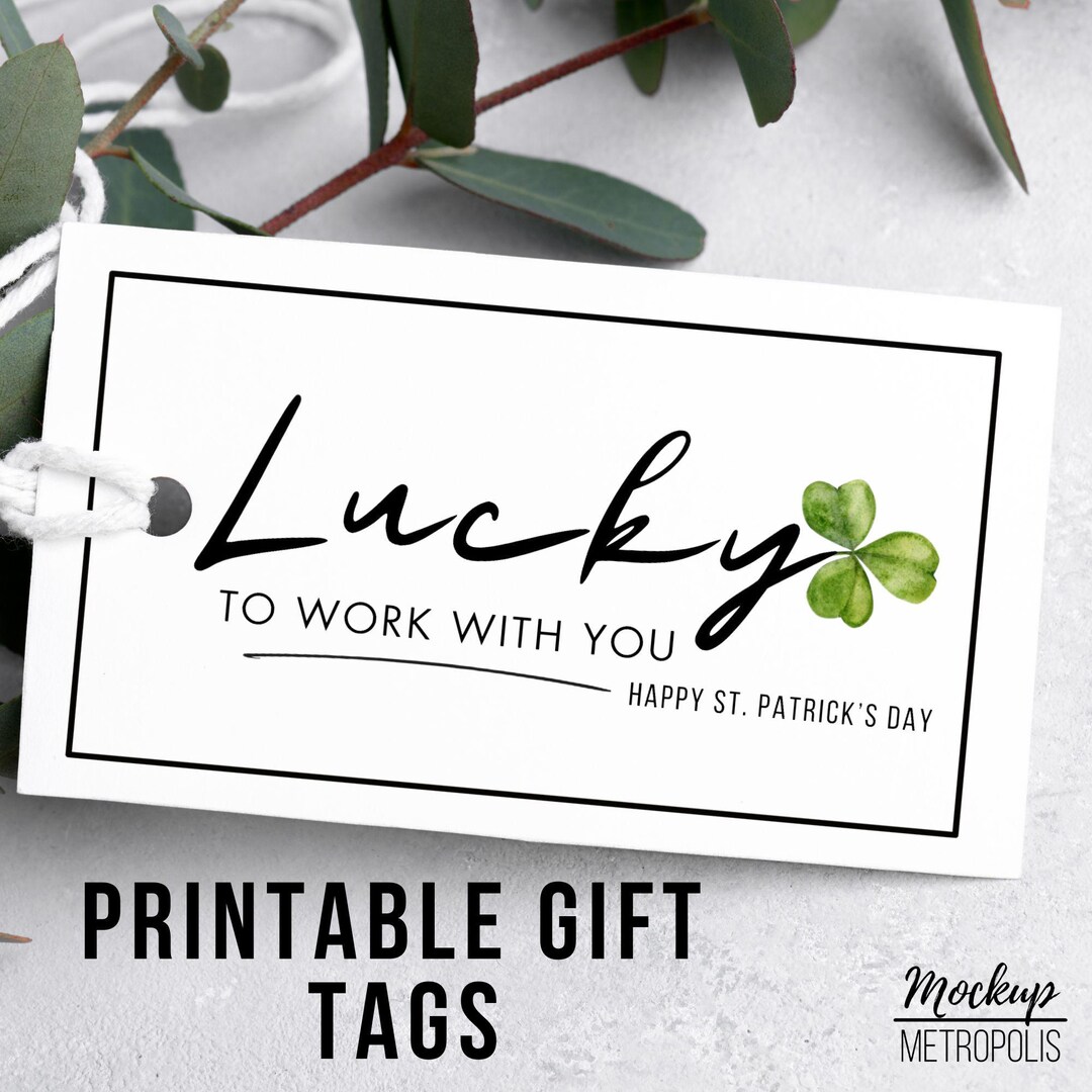 Printable Coworker Gift Tags, St. Patrick's Day Gift Download Cards ...