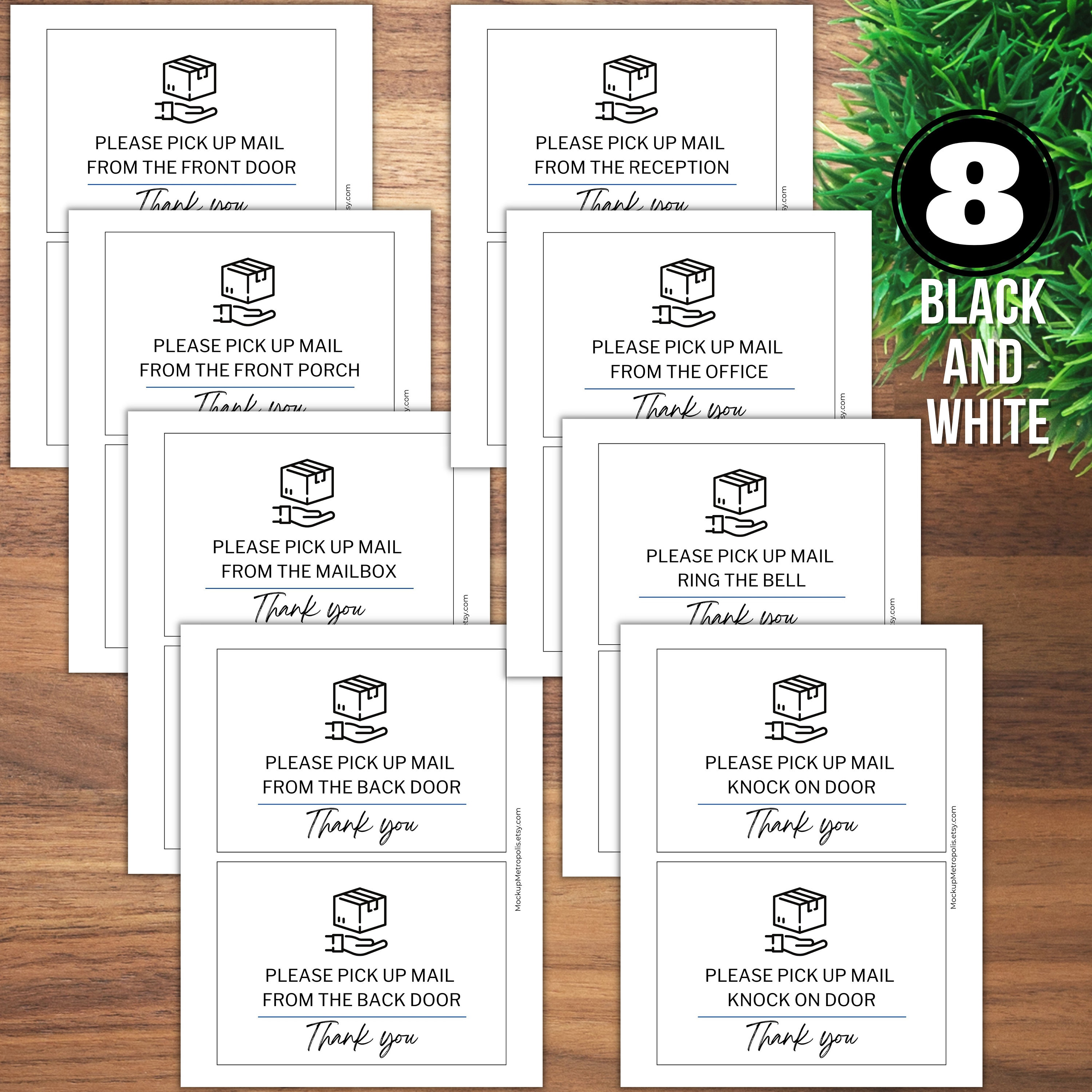 PRINTABLE Pickup Mail Signs, USPS Digital Post Signs, Office Reception ...