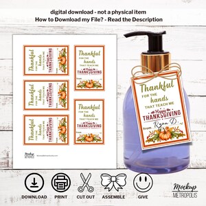 PRINTABLE Thanksgiving Teacher Gift Tag, Hand Soap Pumpkin Tag, Teacher ...