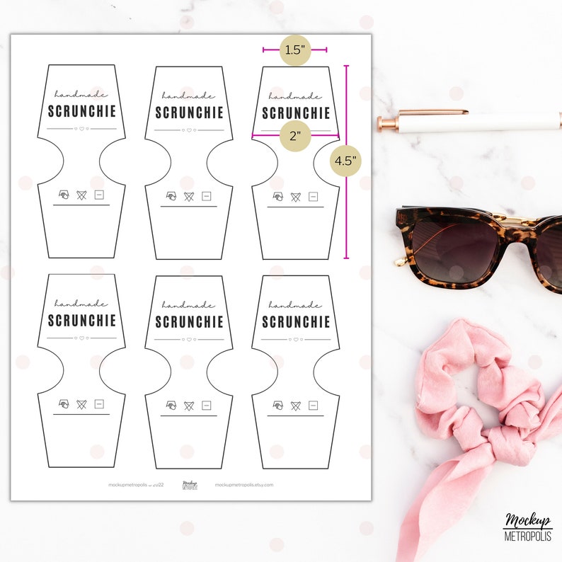 Handmade Scrunchie Tags Digital Download Scrunchies - Etsy