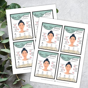 PDF Boho Gua Sha Instruction Use Diagram Cards, Printable Jadestone ...