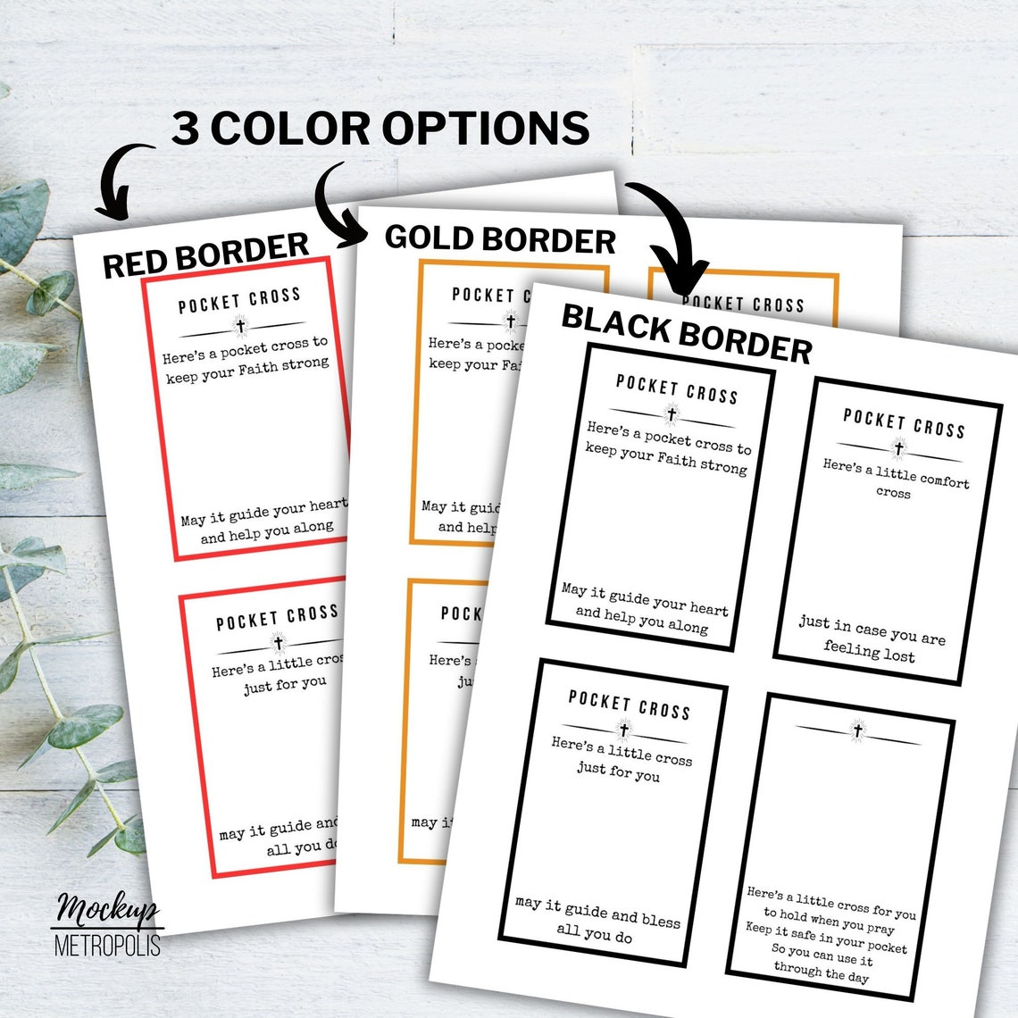 Printable Comfort Cross Cards ∙|∙ DIY Pocket Cross Packaging (PDF) - Etsy