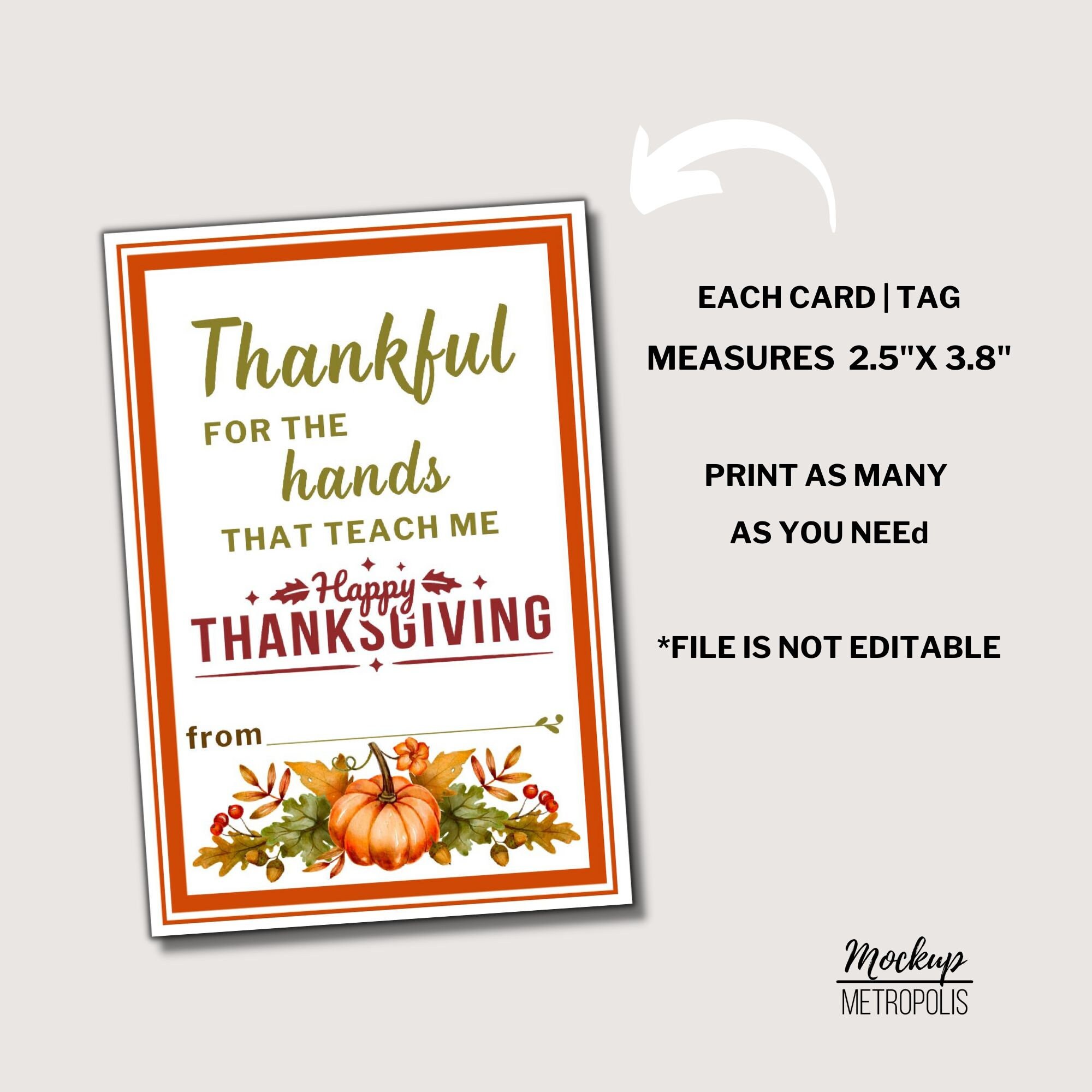 PRINTABLE Thanksgiving Teacher Gift Tag, Hand Soap Pumpkin Tag, Teacher ...