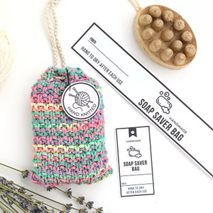 Printable Soap Saver Labels + BONUS Knit Crochet Round Tags, PDF Soap ...