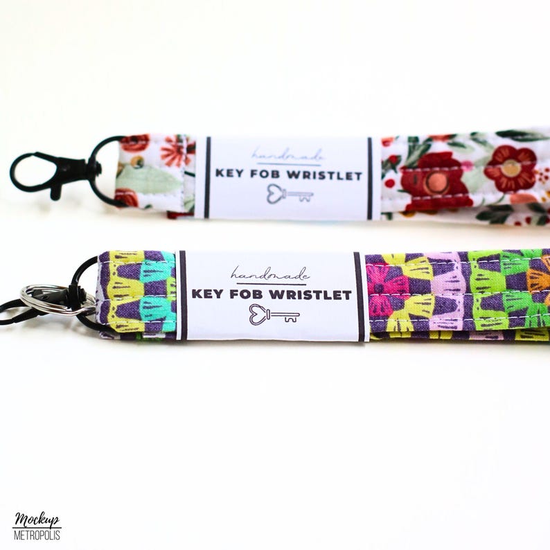 Printable Key Fob Wristlet Labels: Handmade Market Display (PDF) - Etsy