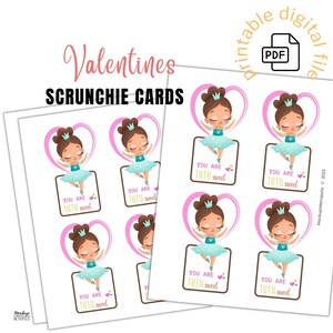 Valentines Day Scrunchie Cards, Ballerina Creative Kids Hair Scrunchies ...