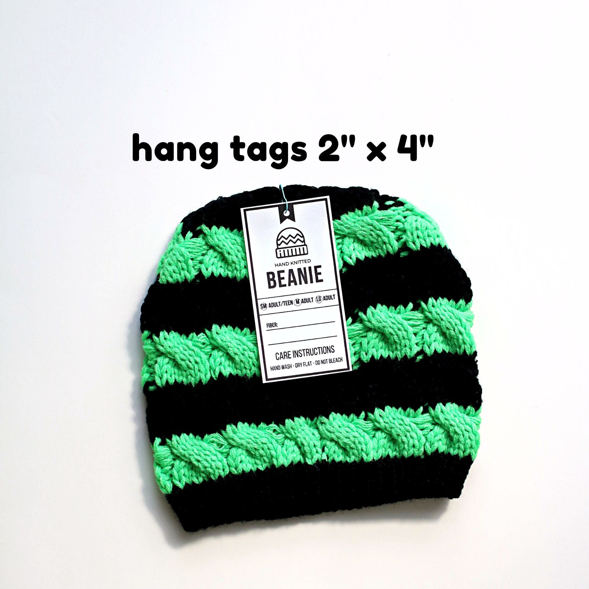 Knit Crochet Beanie Labels: Printable Product Tags (PDF Download - Etsy