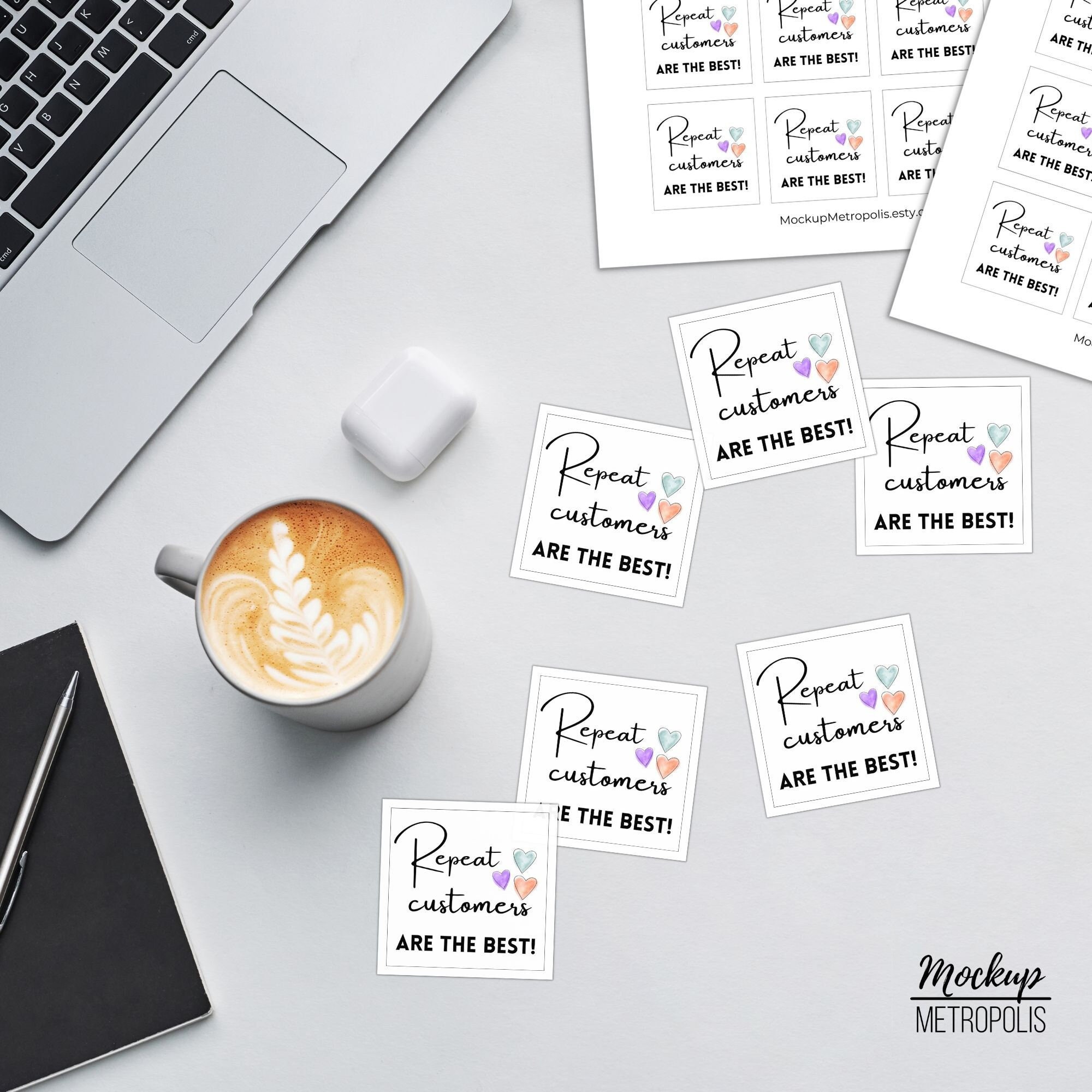 Digital Repeat Customers Packaging Stickers Download PDF PNG Files ...
