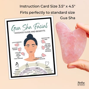 PDF Boho Gua Sha Instruction Use Diagram Cards, Printable Jadestone ...