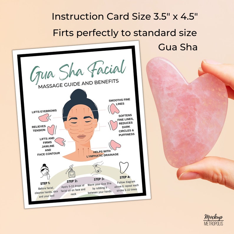 PDF Boho Gua Sha Instruction Use Diagram Cards Printable - Etsy