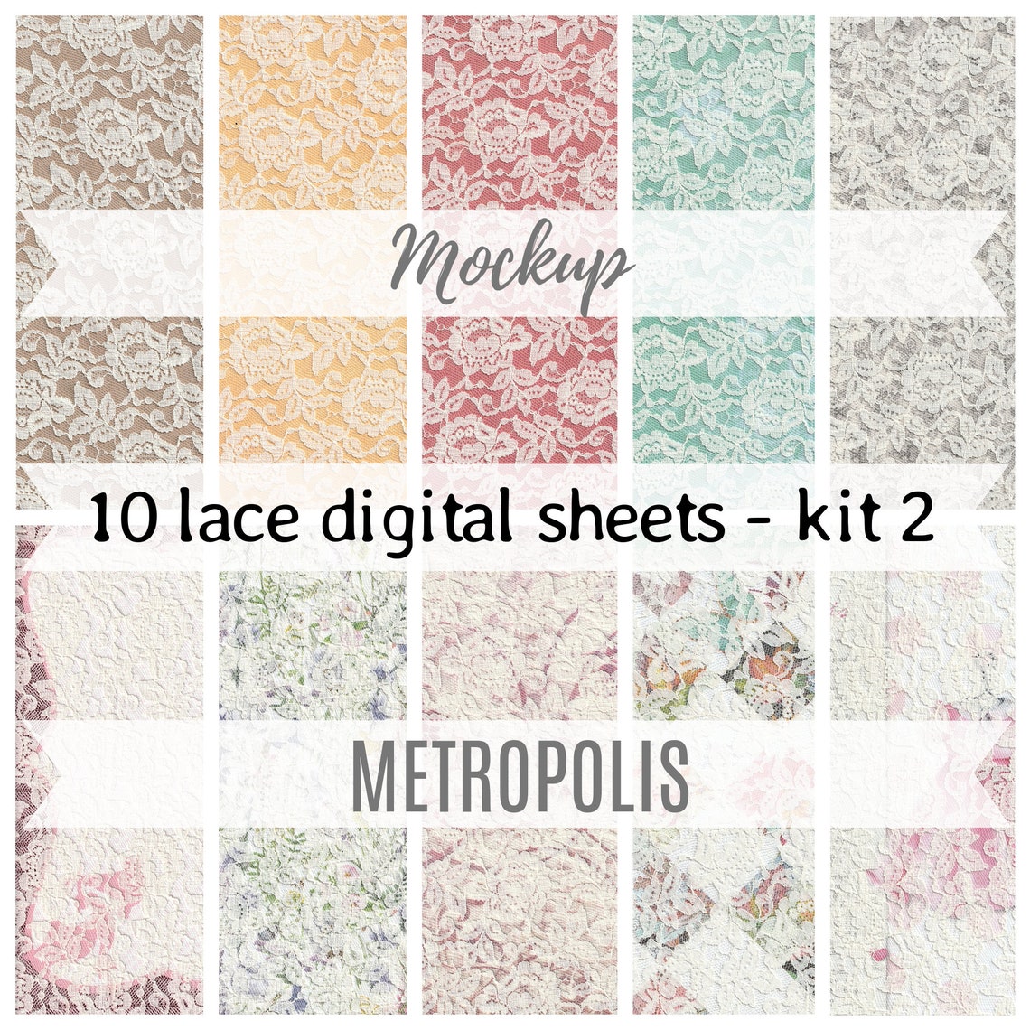 20 Lace Digital Printable Paper Pages Collage Sheets - Etsy