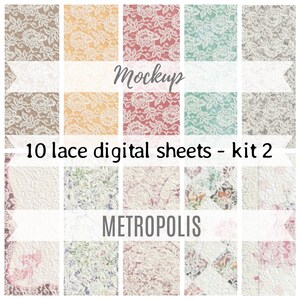 20 Lace Digital Printable Paper Pages Collage Sheets Scrapbooking ...