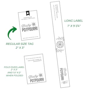 Simmering Potpourri Labels and Tags 3 Designs, Handmade Product Labels ...