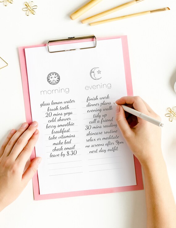 Printable Morning and Evening Routine Checklist to Do List - Etsy