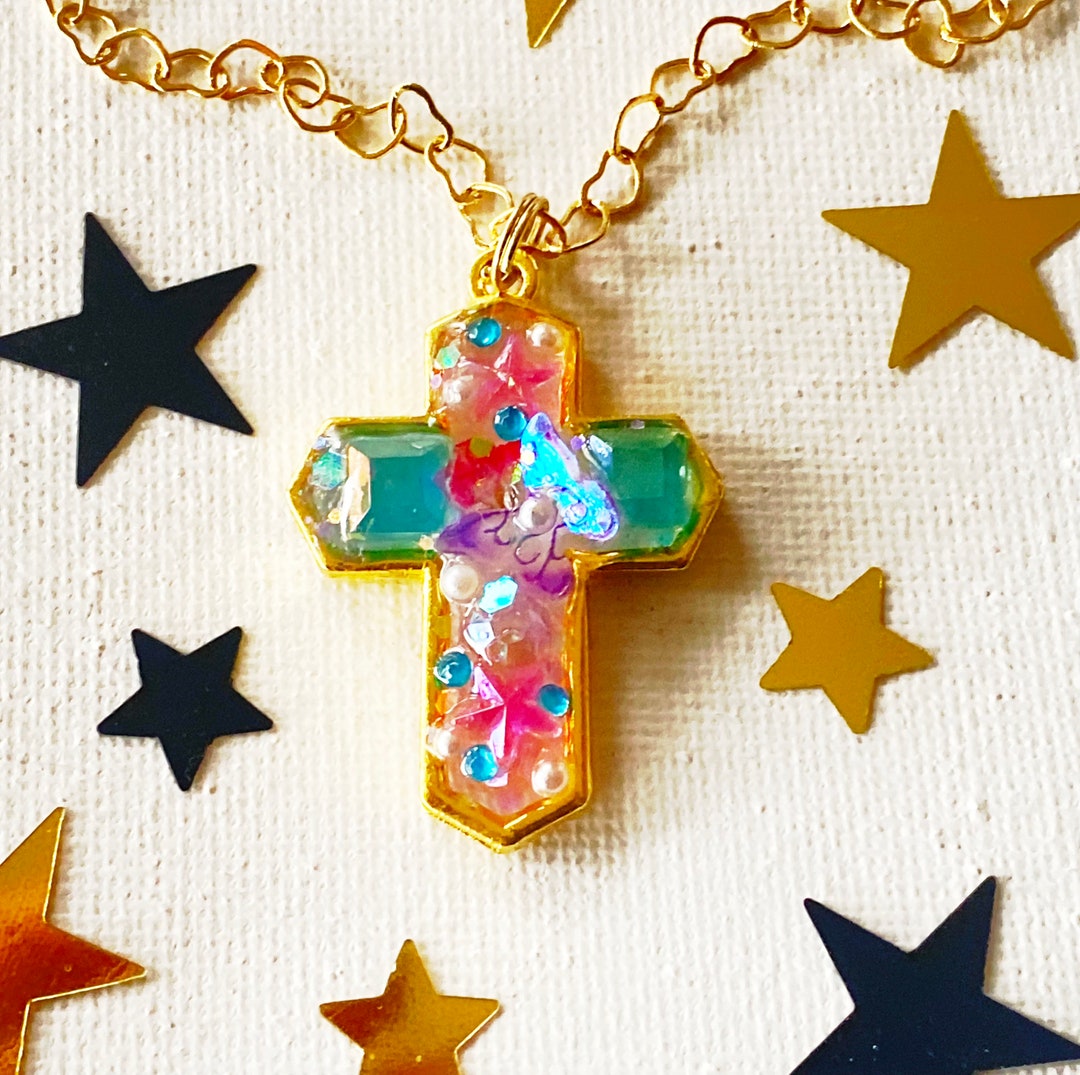 Pop Fashion Cross Pendant, Inspirational Gift, Jeweled Cross, - Etsy