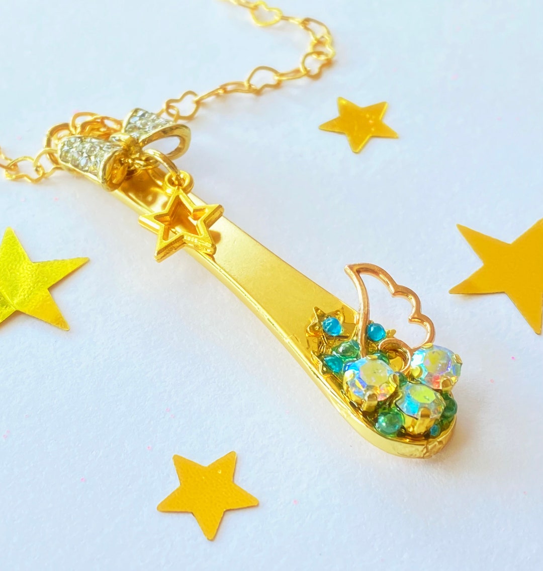Magical Girl Golden Blingee Spoon Pendant, Fantasy, Fairytale, Cosplay ...
