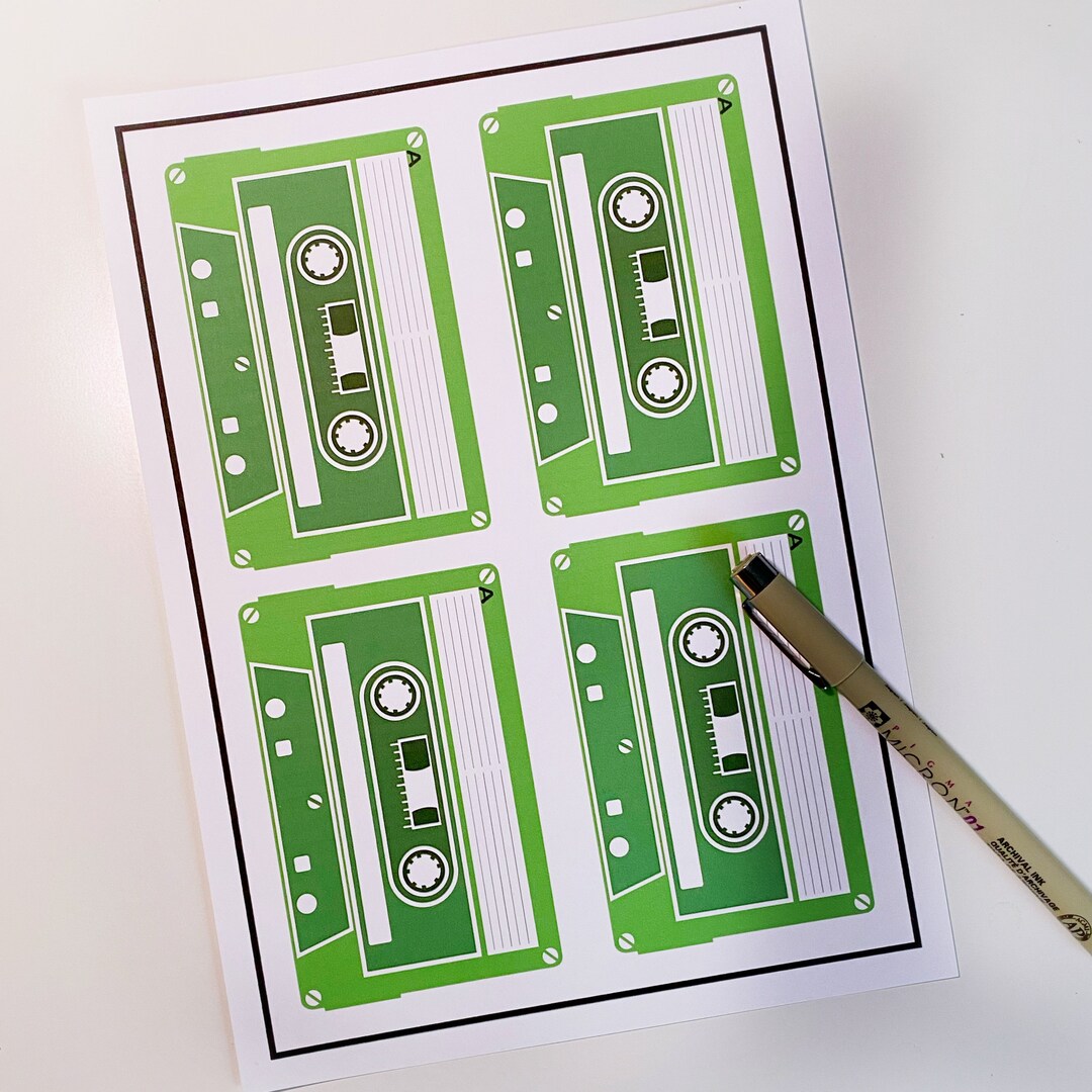 Mix Tape Sticker Set (green Cassettes) - Etsy
