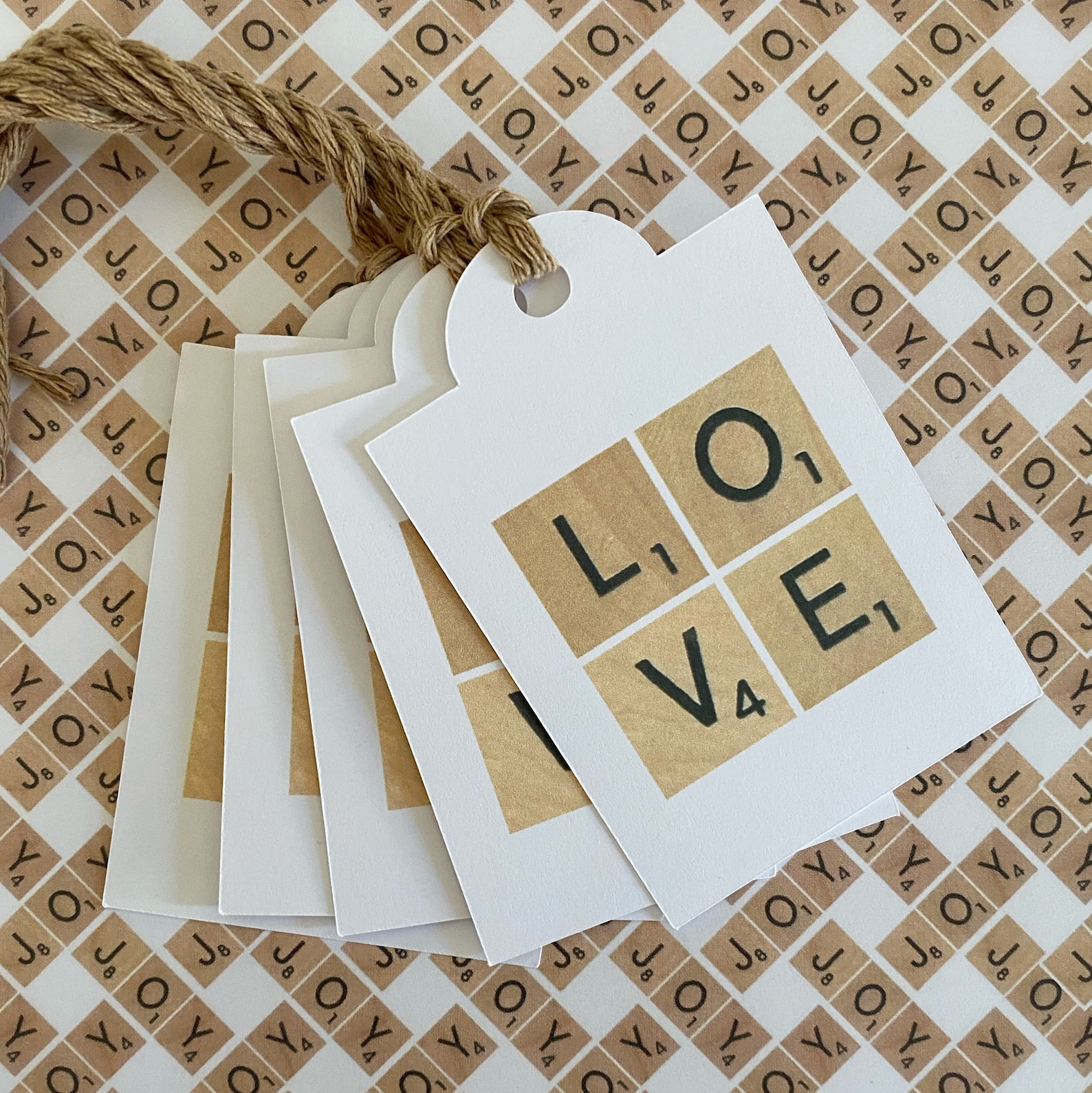 Scrabble Joy Gift Wrap Set (includes Paper, Tags, & Ribbon) | Games ...