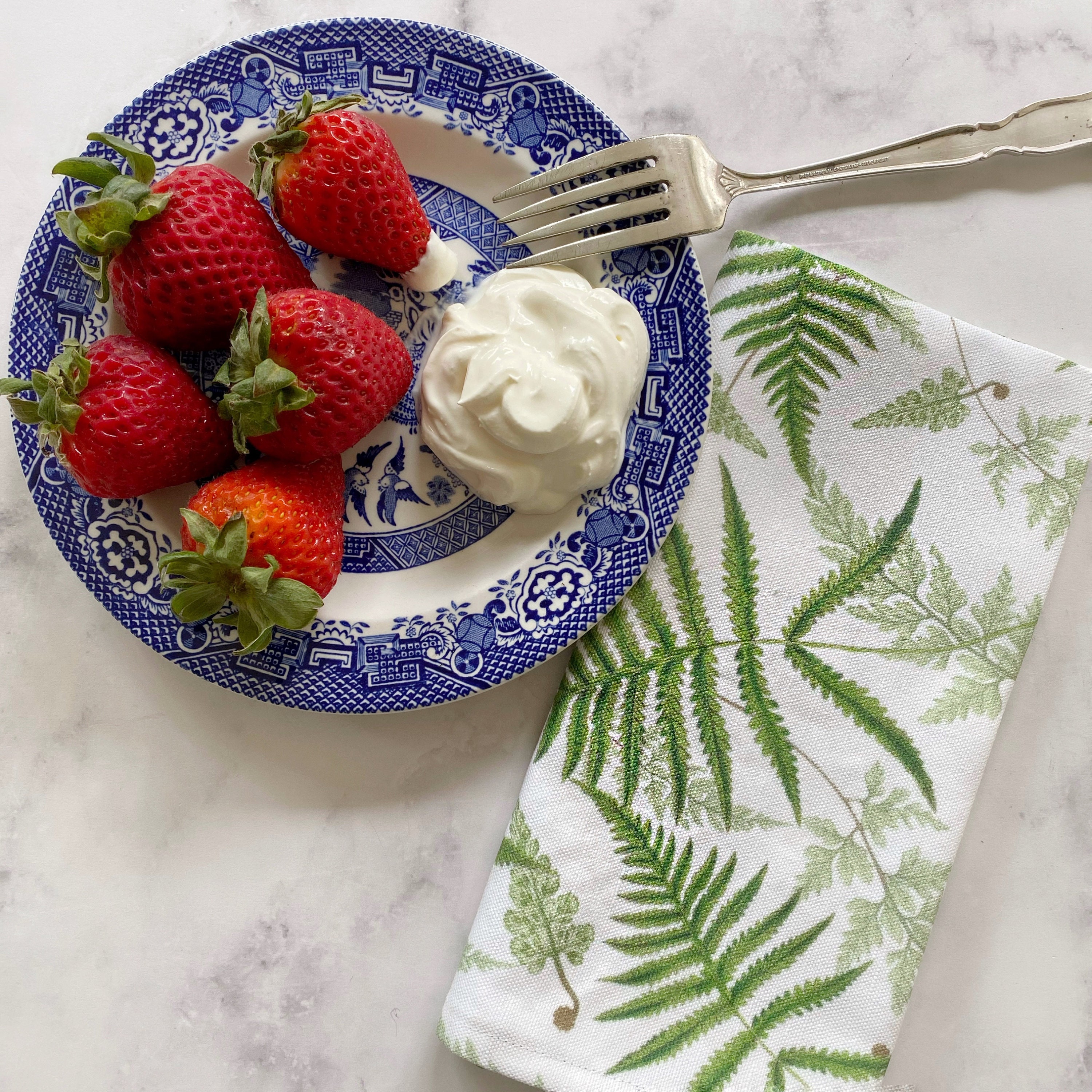 Woodland Fern Linen-cotton Cloth Napkins | Dinnerware | Modern ...