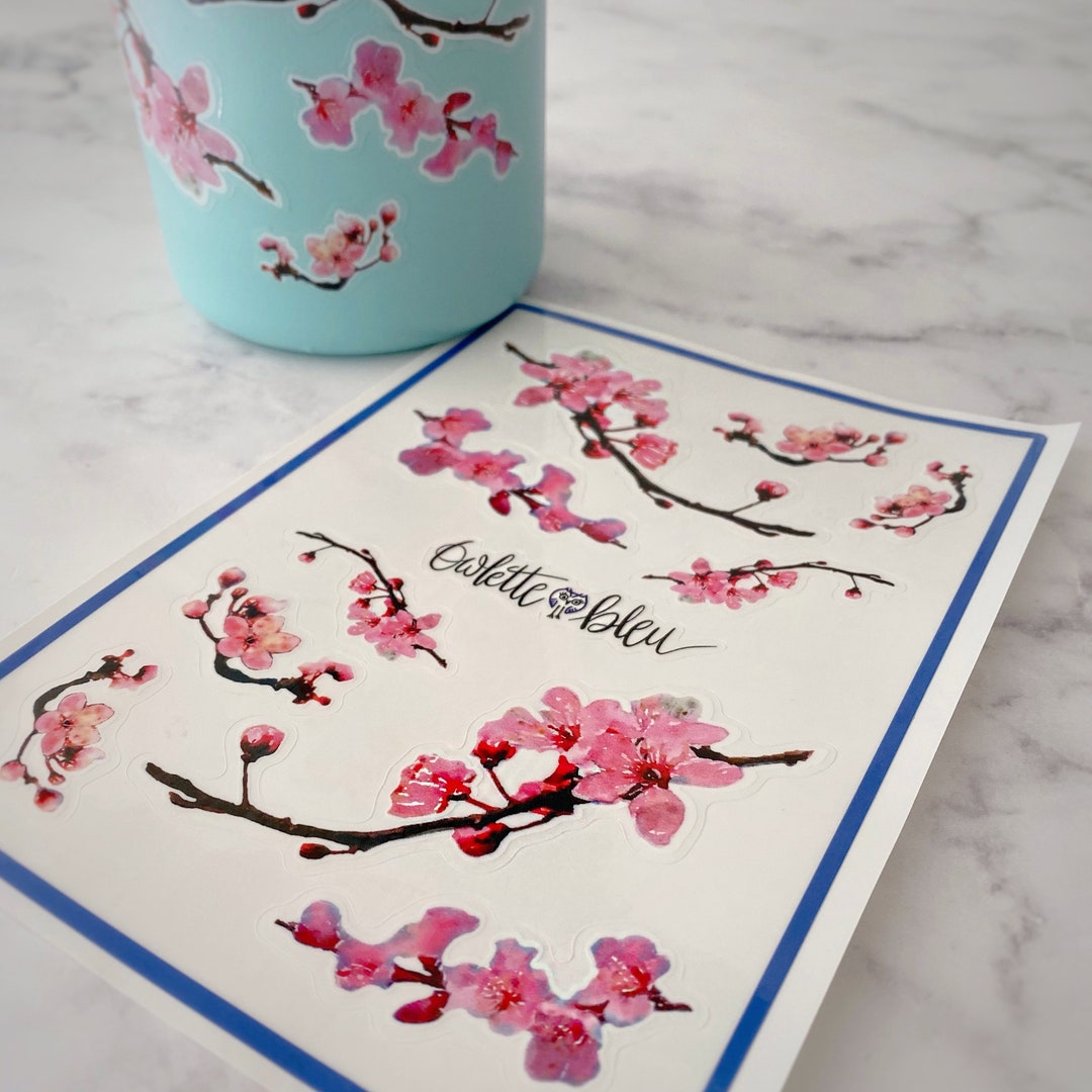 Sakura - Cherry Blossom VINYL Sticker Set - Etsy