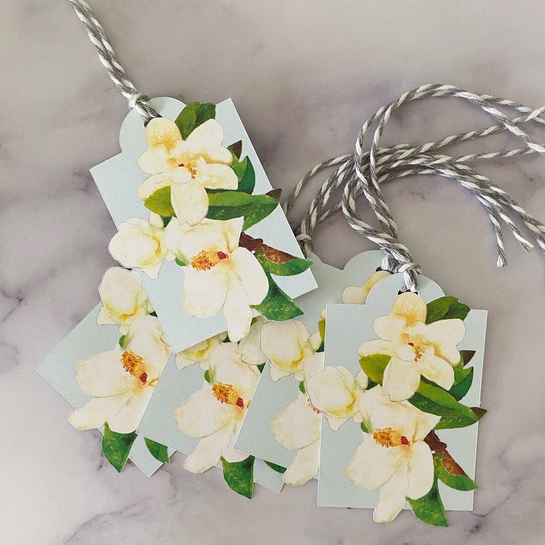 Magnolia Gift Tags (pack of 5) | Spring | Wedding | Baby | Package ...