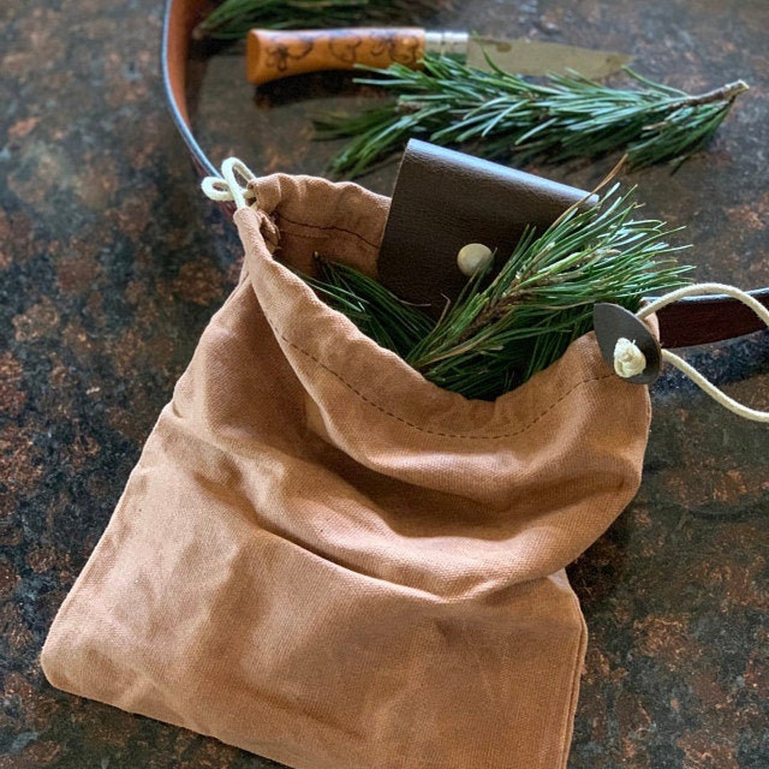 SALE Collapsable Foraging Bag in Waxed Canvas - Etsy Singapore